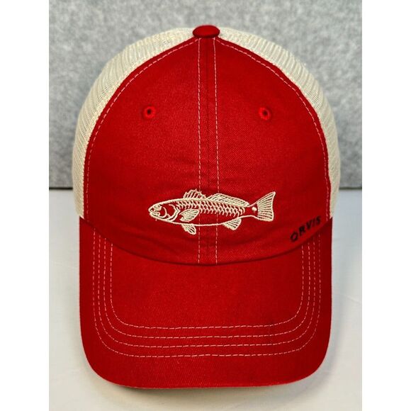 Orvis | Accessories | Orvis Saltwater Bum Trucker Cap Mens Red Ivory ...